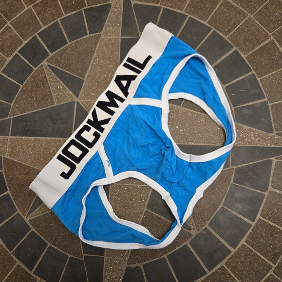 Jockmail | Underwear & Socks | Jockmail Blue And White Open Back Jock ...